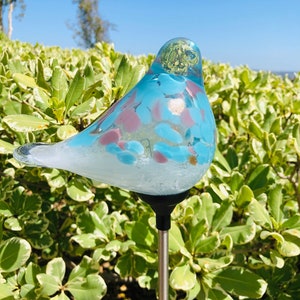 Handmade Art Glass Bird Solar Garden Lights - Set of 2 - Etsy