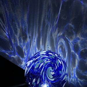 Solar LED Light up Art Glass Gaze Ball-blue/garden/pathway Light/patio ...