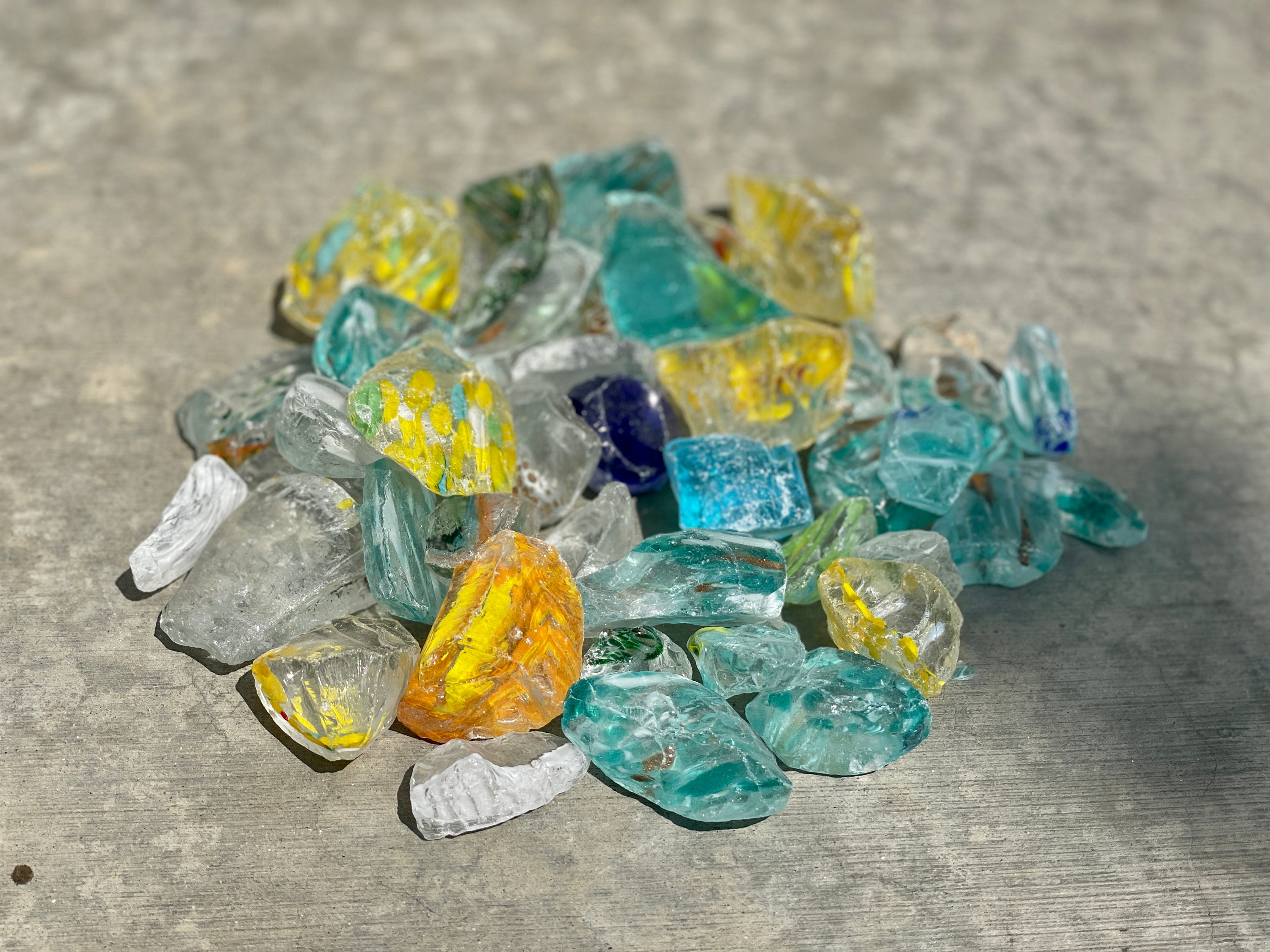 Volcanic Glass Rock Chunks: Cobalt Blue, Light Blue, Mix Color - 3 X ...