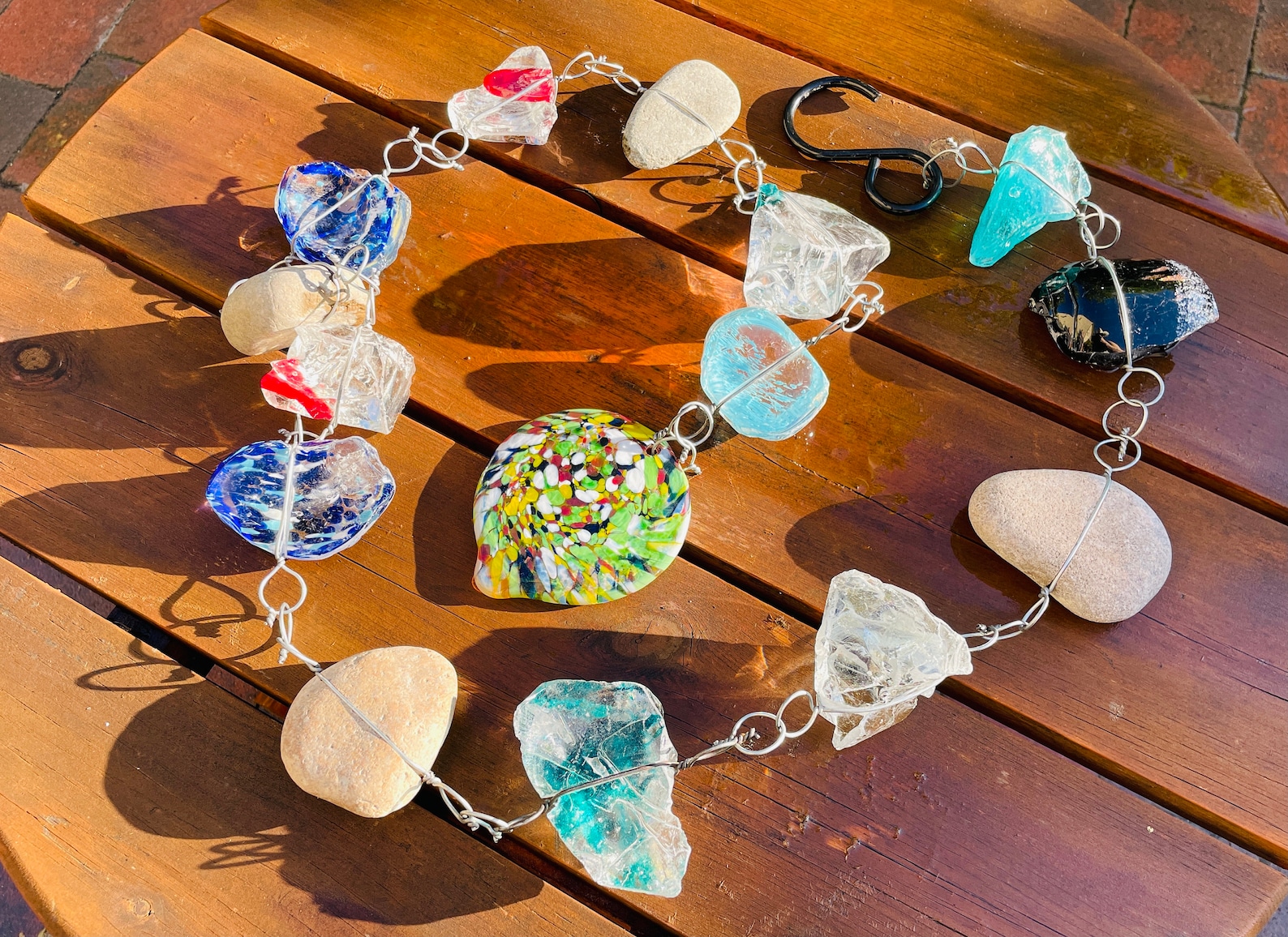 Rainbow Large Art Glass Rock Rain Chain - Etsy