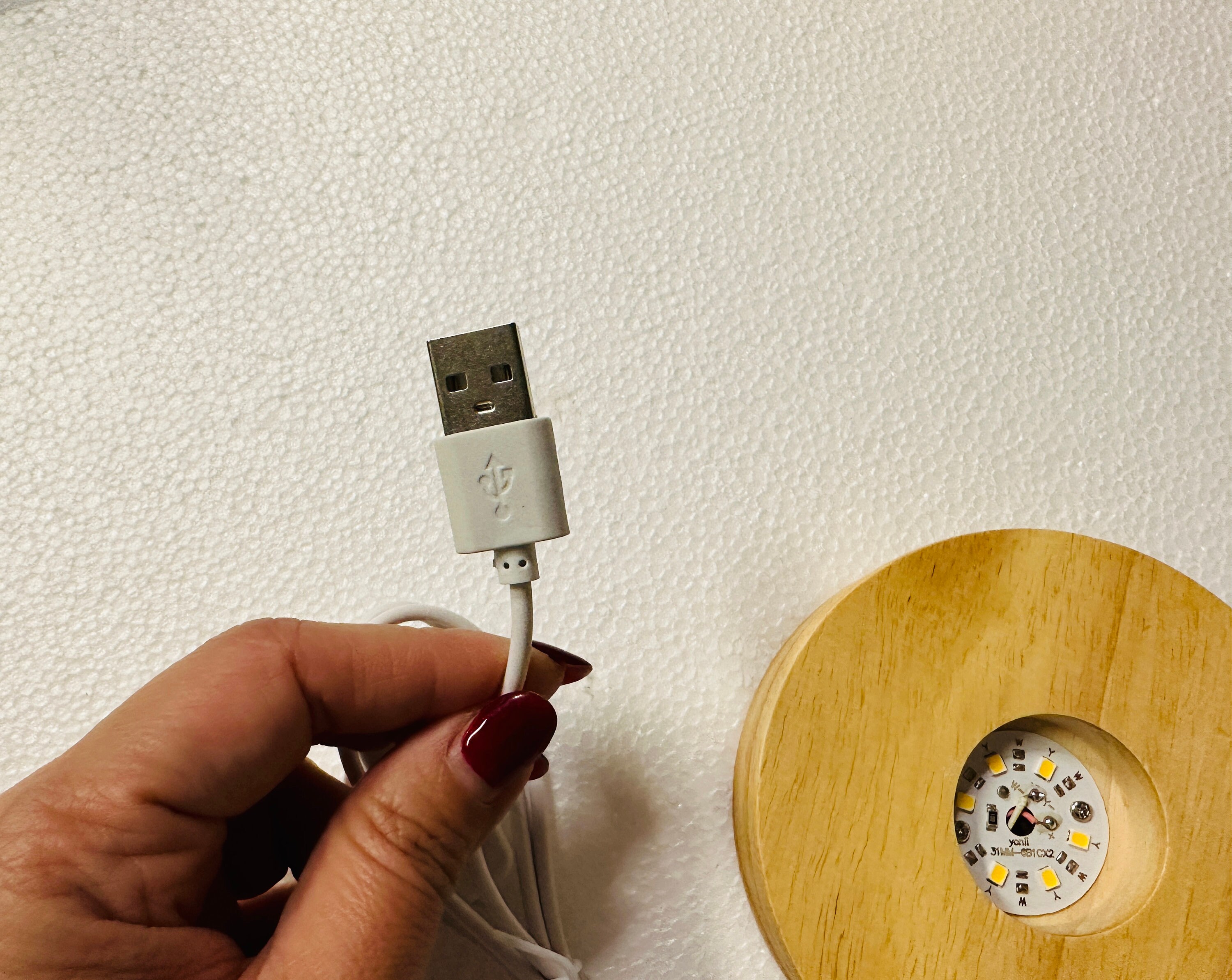 USB LED Wood Light Base Only (glass Top Not Include) - Etsy