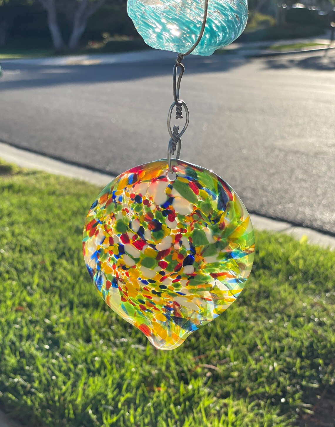 Rainbow Large Art Glass Rock Rain Chain - Etsy