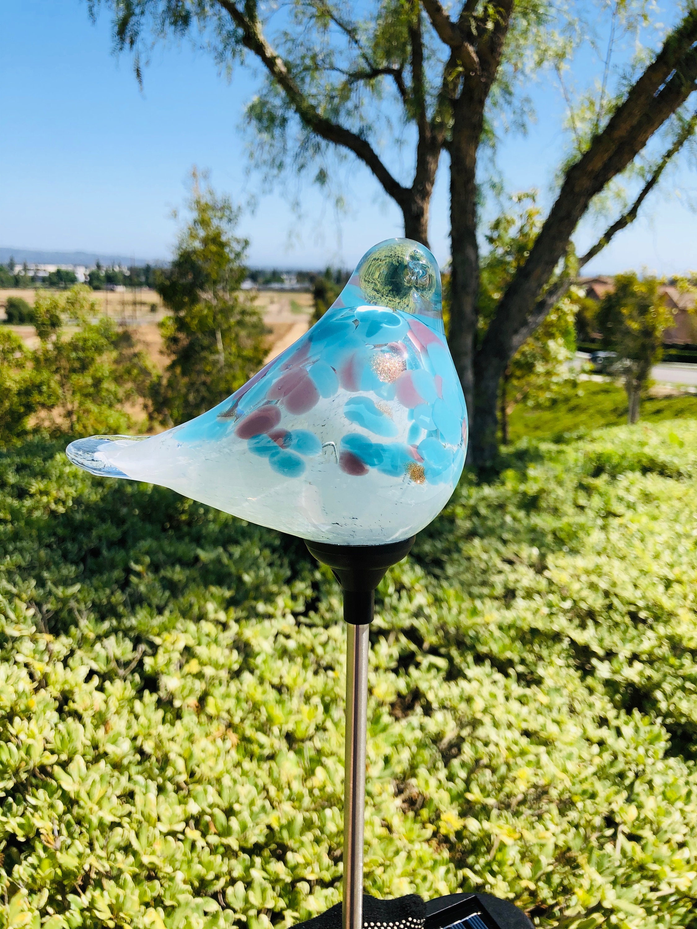Handmade Art Glass Bird Solar Garden Lights - Set of 2 - Etsy