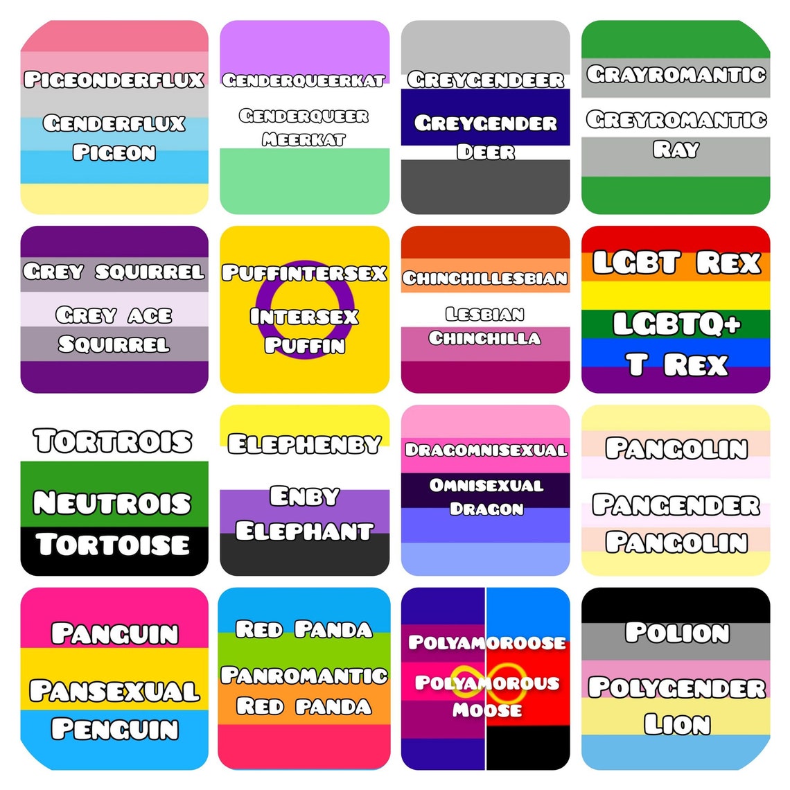 Crochet LGBTQ flag animals Handmade made-to-order | Etsy