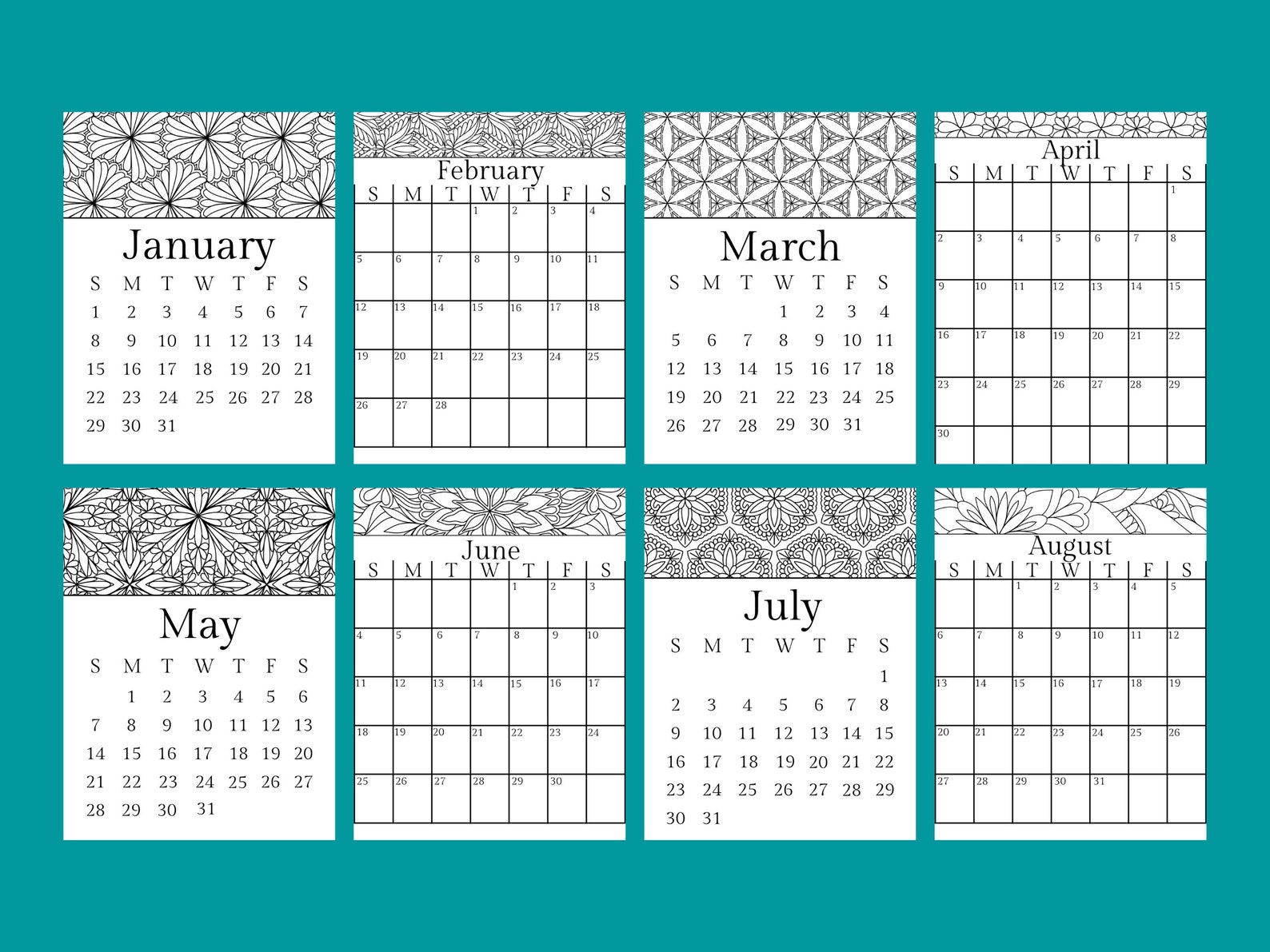 2023 Digital Calendar Printable Calendar Yearly Calendar - Etsy
