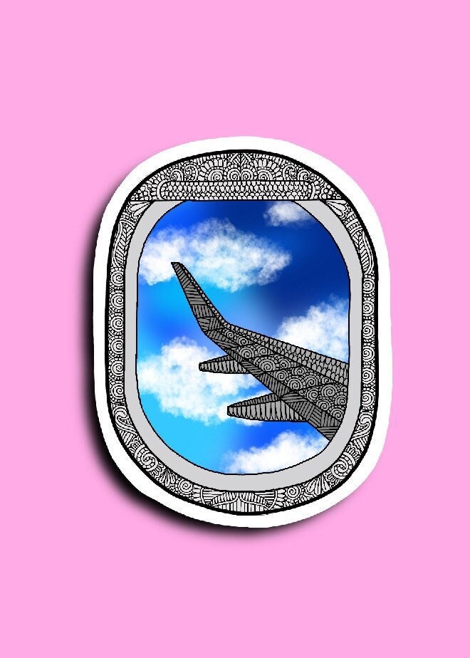 Airplane Window Sticker Cloud Decal Travel Gift Stickers - Etsy