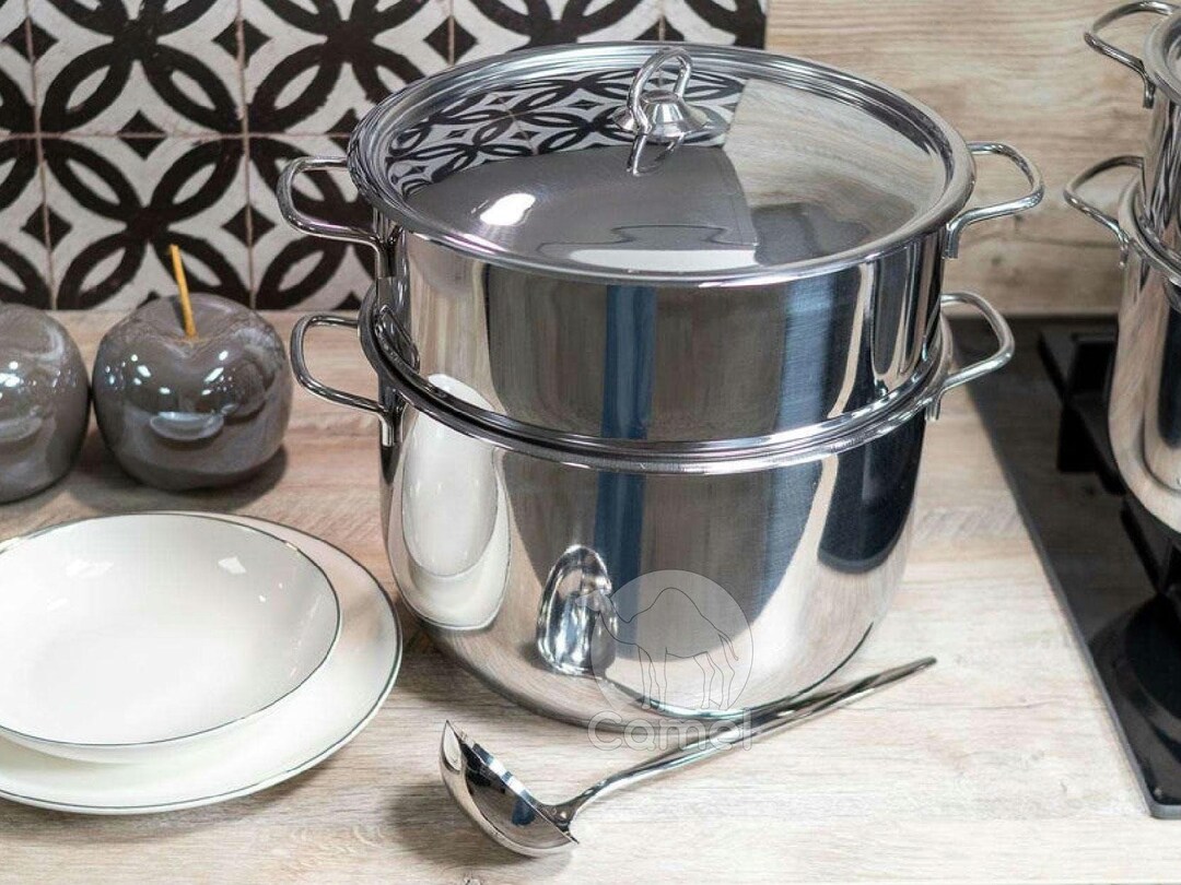 Moroccan Steamer Pot Cookware Couscoussier Veggie Rice 2 Tier Inox ...