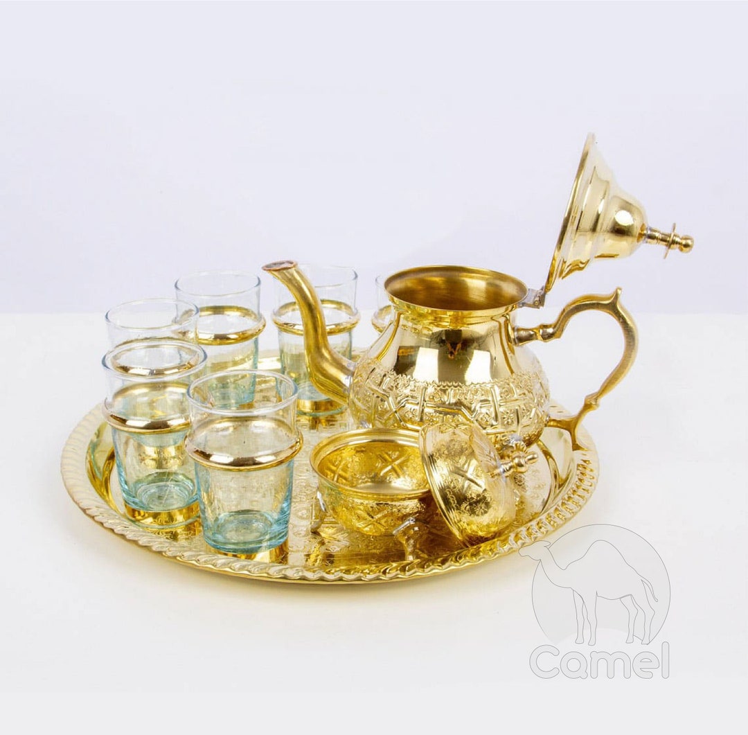 Authentic Traditional Moroccan Handcrafted Tea Set Complete, Table ...