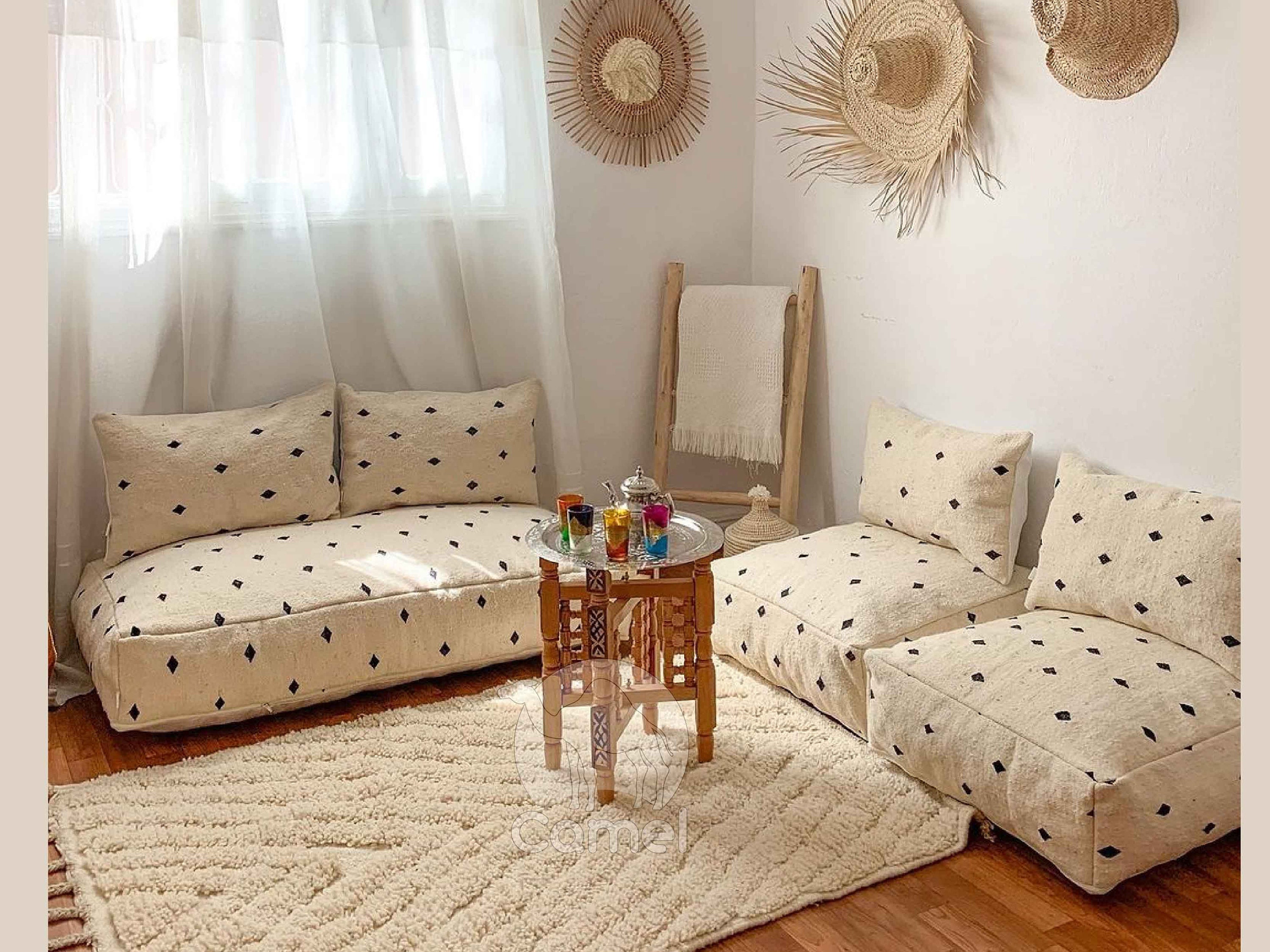 Wool Moroccan Floor Couch Complete Set Fluffy Berber Beni - Etsy