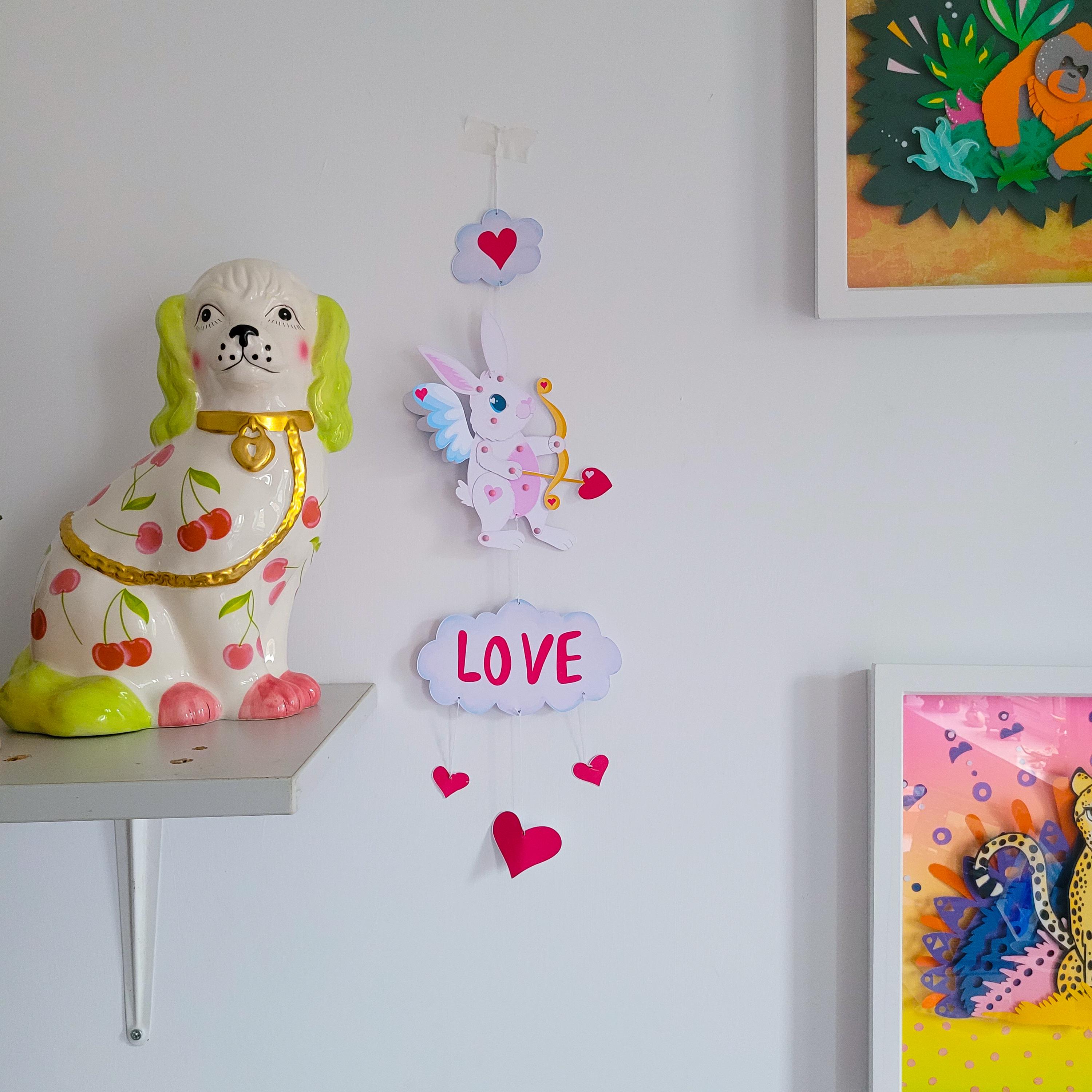 Cupid Rabbit Paper Puppet: DIY Printable Valentine's Craft (digital ...