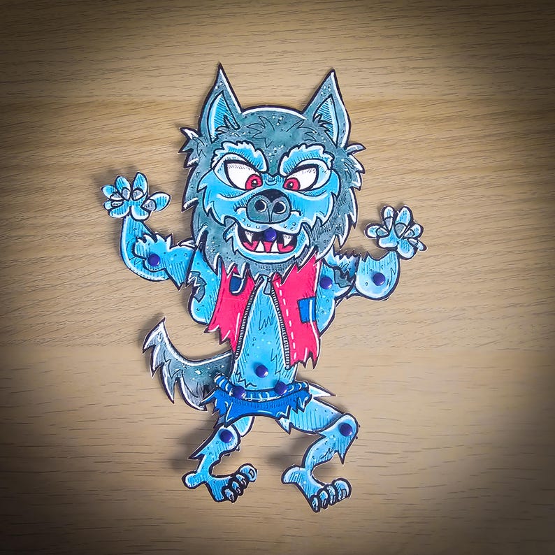 DIY Printable Werewolf Paper Puppet – Halloween Articulated Doll Wolf ...