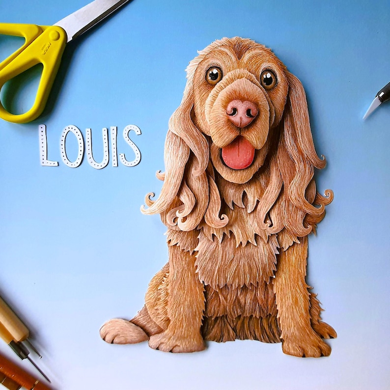 Custom 3D Dog Portrait • Paper Cut Pet Memorial • Unique Handmade Pet ...
