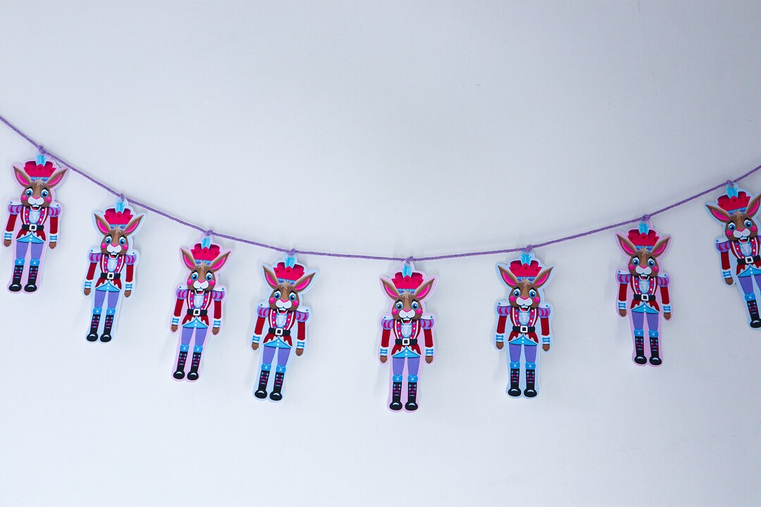 Bunting Nutcracker Rabbit Christmas Paper Wall Hanging - Etsy UK