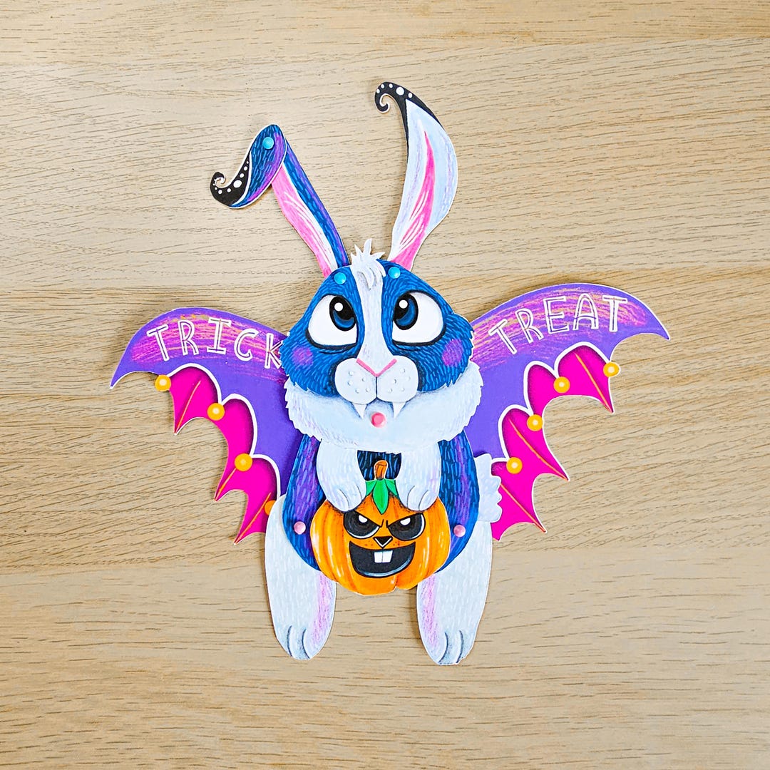 DIY Printable Bunny Bat Costume Puppet – Instant Download • Rabbit ...