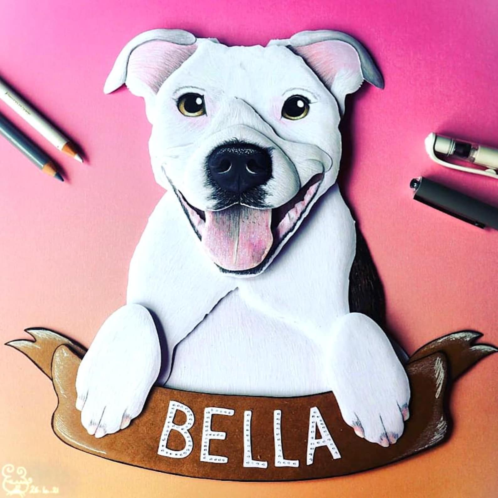 Custom 3D Dog Portrait • Paper Cut Pet Memorial • Unique Handmade Pet ...