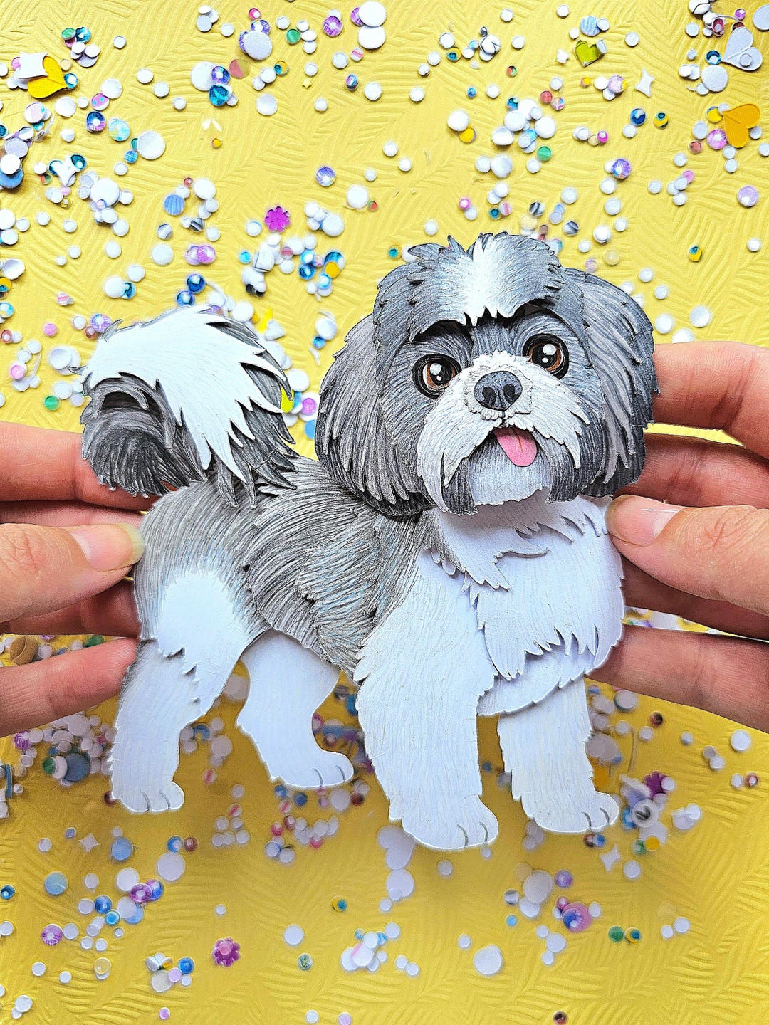Custom 3D Dog Portrait • Paper Cut Pet Memorial • Unique Handmade Pet ...