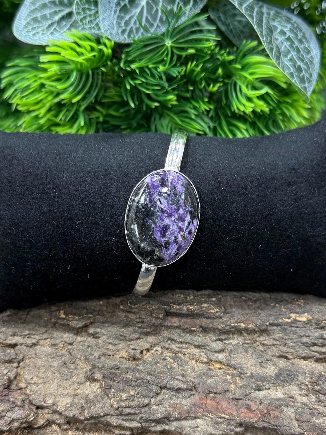 Charoite Cuff Bracelet & Armlet | 925 Sterling Silver Plated | Handmade ...