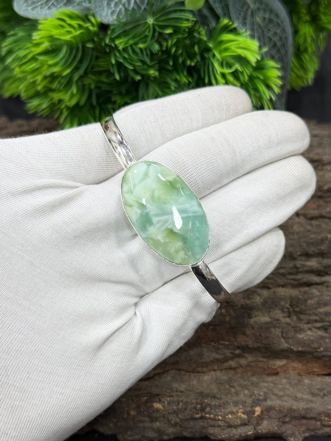 Hemimorphite Cuff Bracelet & Armlet | 925 Sterling Silver Plated ...