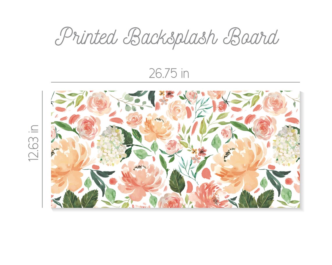 Peaches & Cream Floral Printed Backsplash Board for Ikea - Etsy