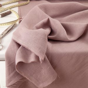 Washed, Soft Old Pink Linen Fabric by the Meter/yard - Ideal for ...