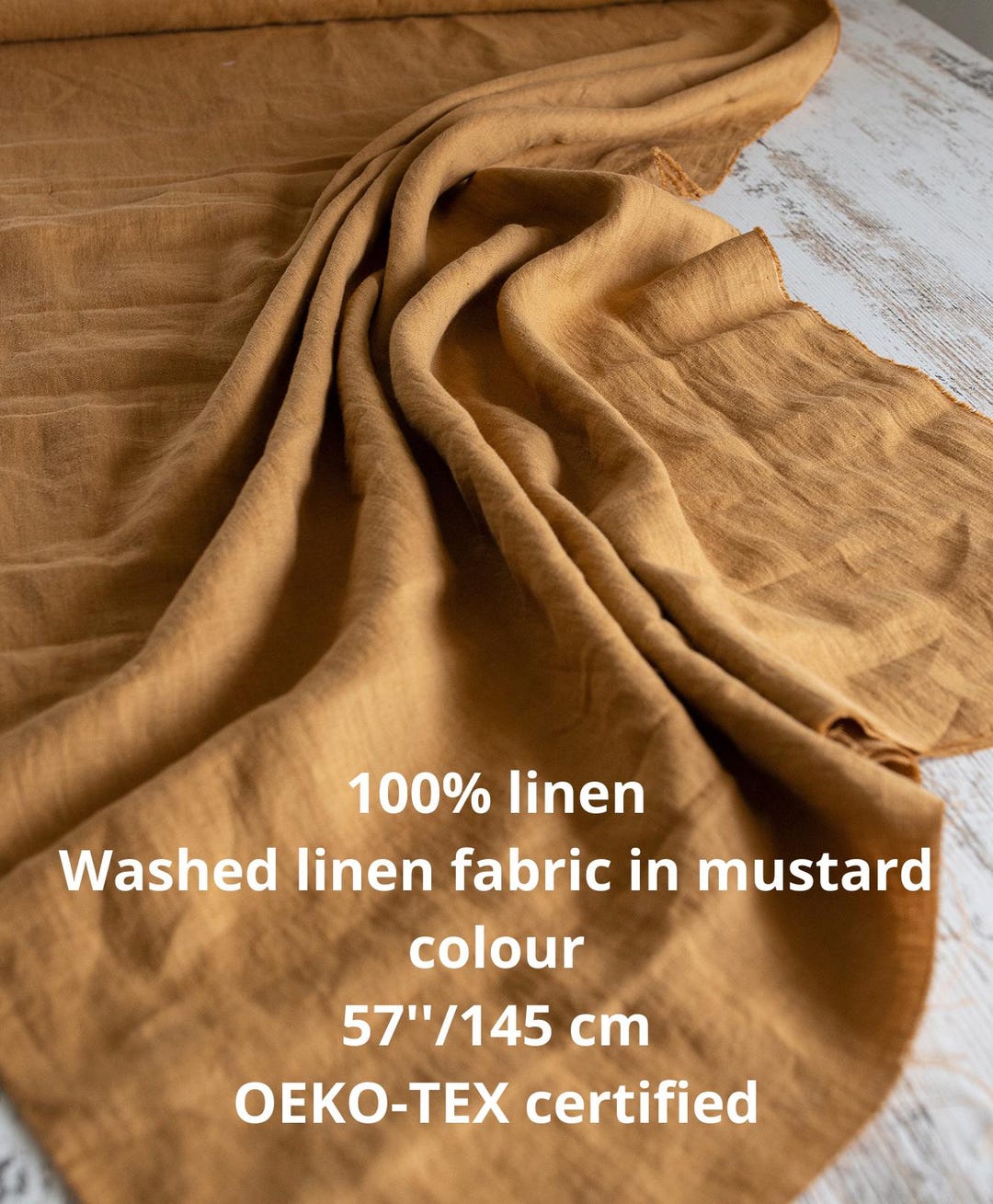 Leinen Stoff Meterware, weicher Leinen Stoff, Senf Farbe - Etsy.de