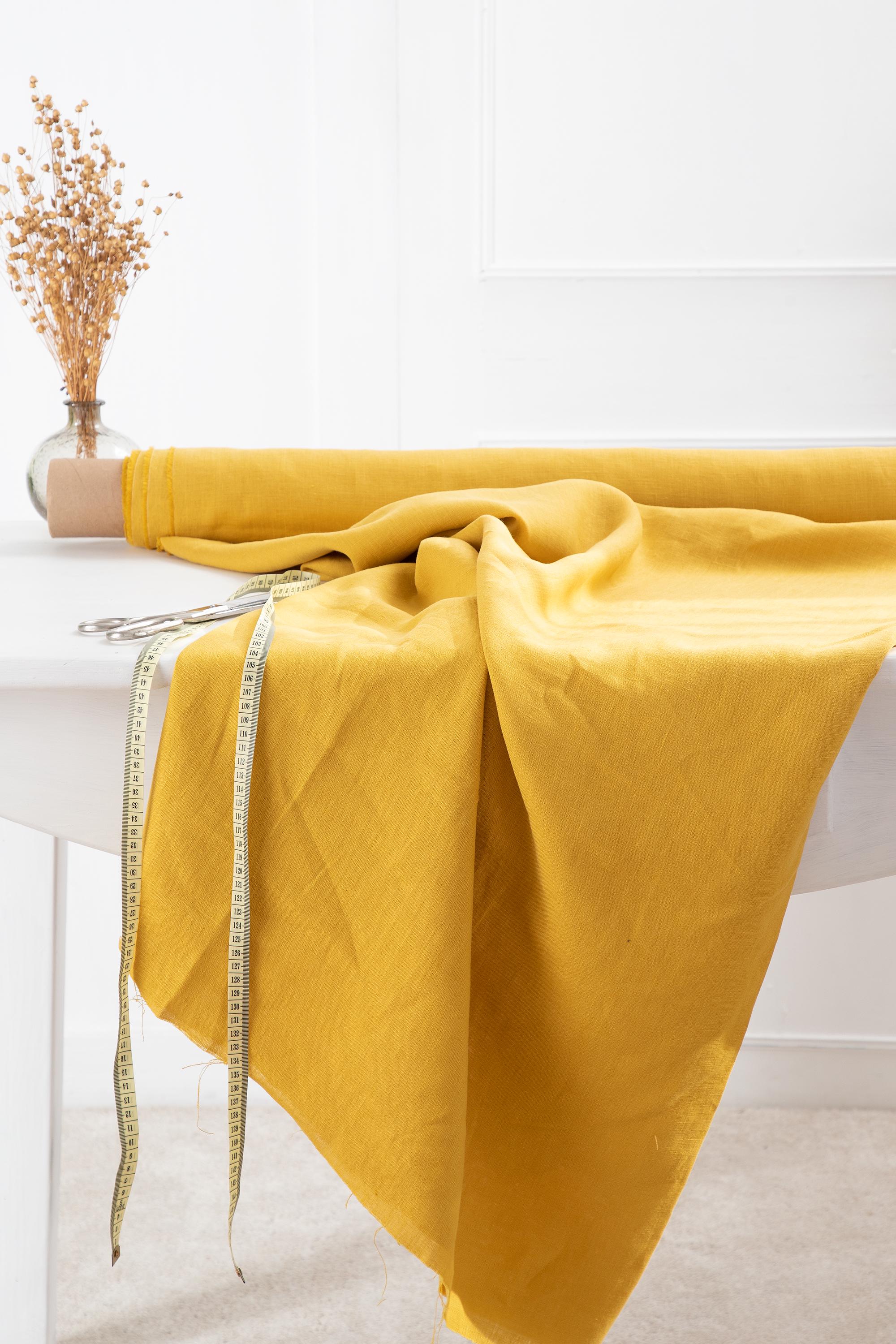 Softened Honey Yellow Linen Fabric, Fabric by the Meter or Yard - Etsy