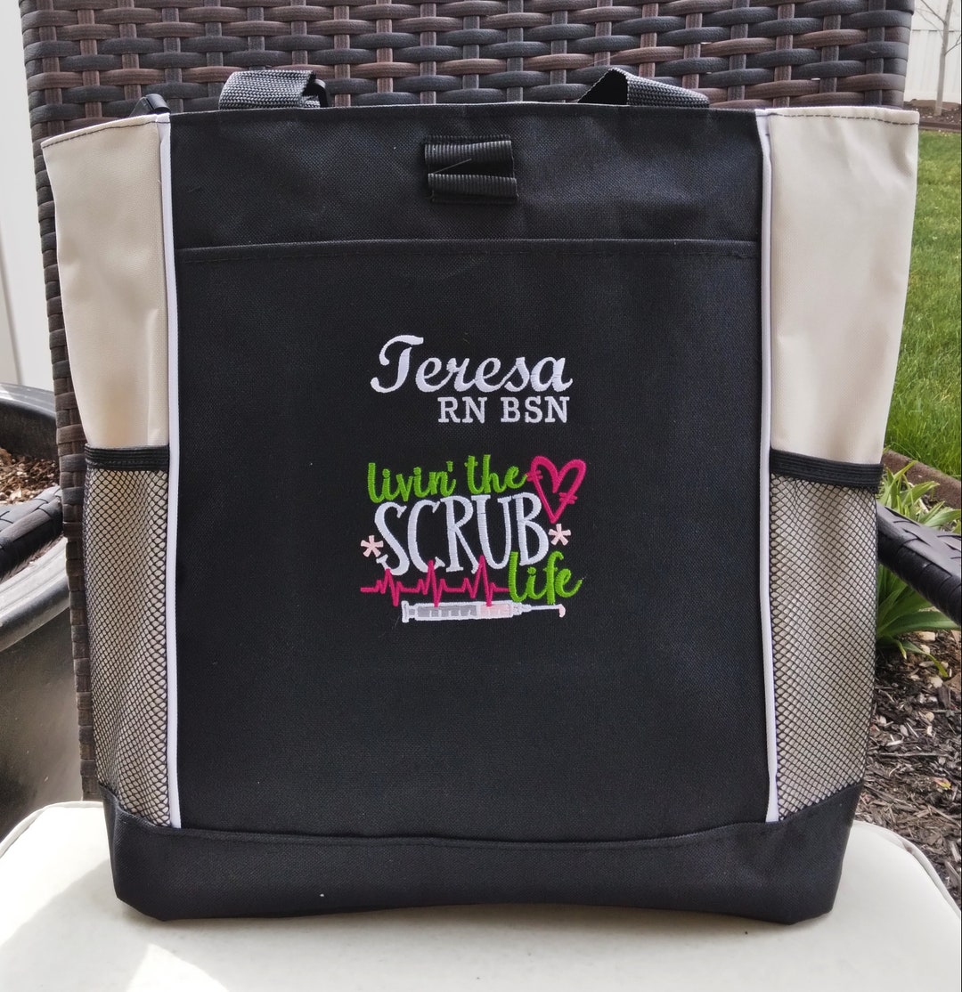 Personalized Scrub Nurse Scrub Life Tote Bag CNA Tote Bag Nurse Nursing ...