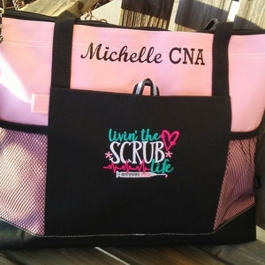 Personalized Scrub Nurse Scrub Life Tote Bag CNA Tote Bag Nurse Nursing ...