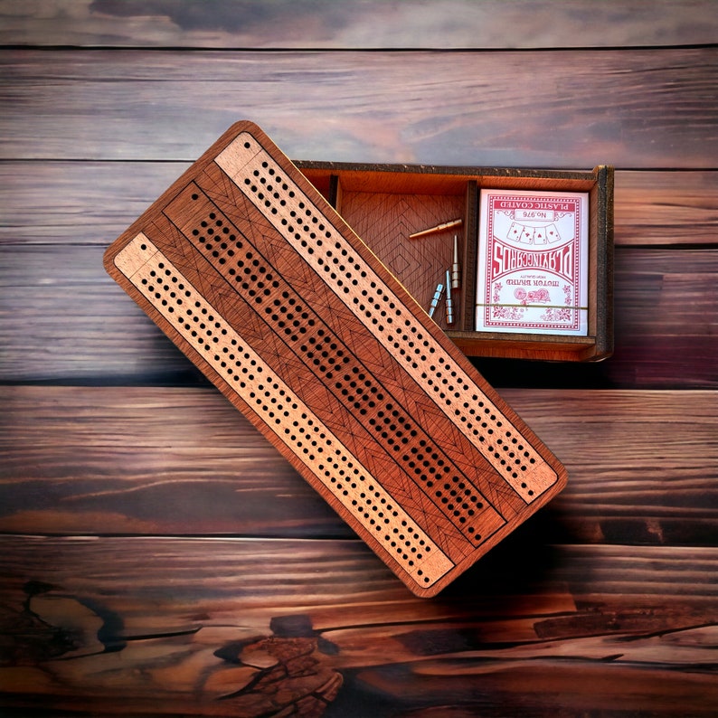 Personalized Wood Cribbage Board: Travel Game With Card Storage - Etsy