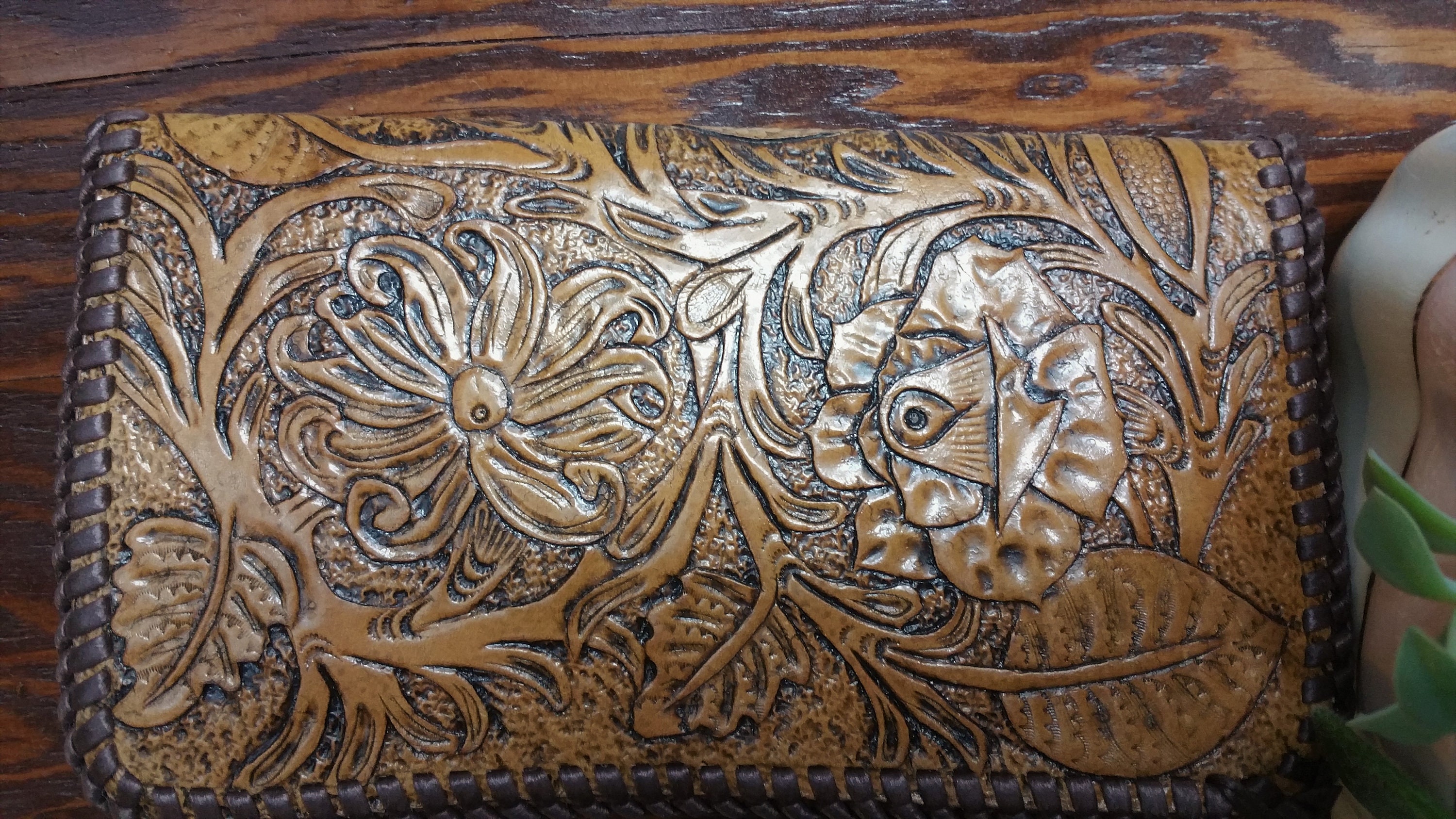Leather Checkbook Cover | Tooled Leather Check Book Cover | Leather ...