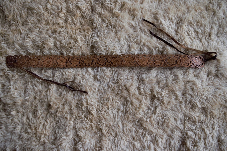 Genuine Leather Hand Tooled Women's Belt Handmade Western Bridal Belt ...