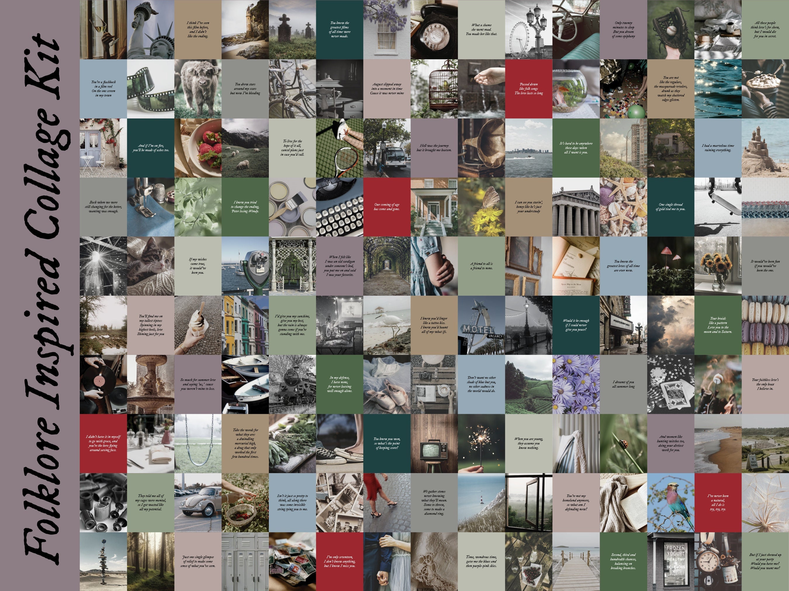 Folklore Inspired Collage Kit Digital Download - Etsy