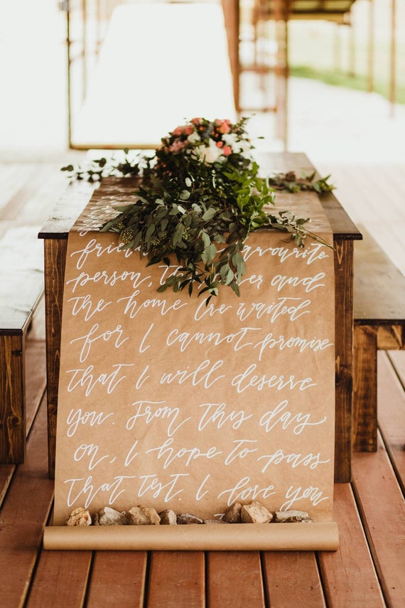 Calligraphy Table Runner - Etsy
