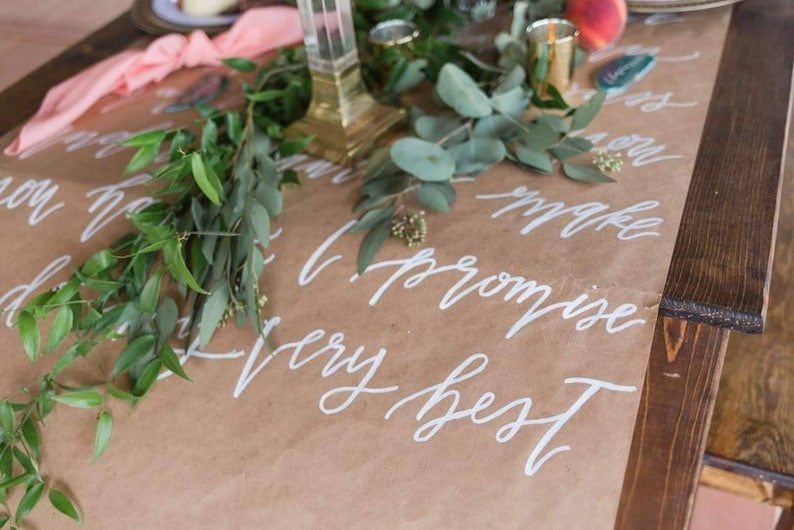 Calligraphy Table Runner - Etsy