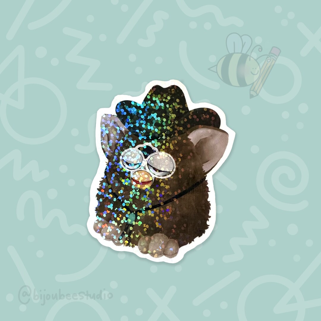 HOLOGRAPHIC Cowboy Furby Sticker! - Bolo Tie - Etsy