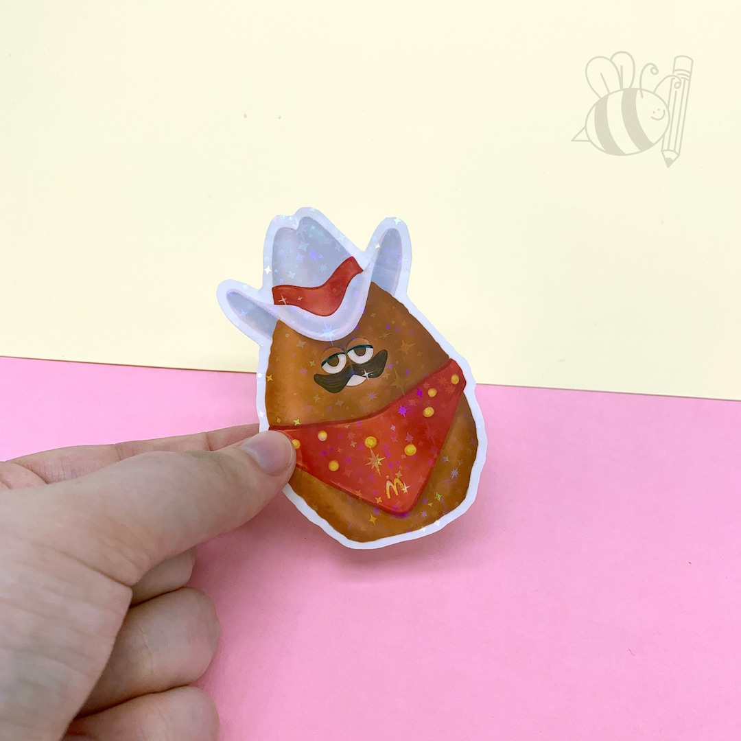 Cowboy Nugget Buddy | Holographic Sticker - Etsy