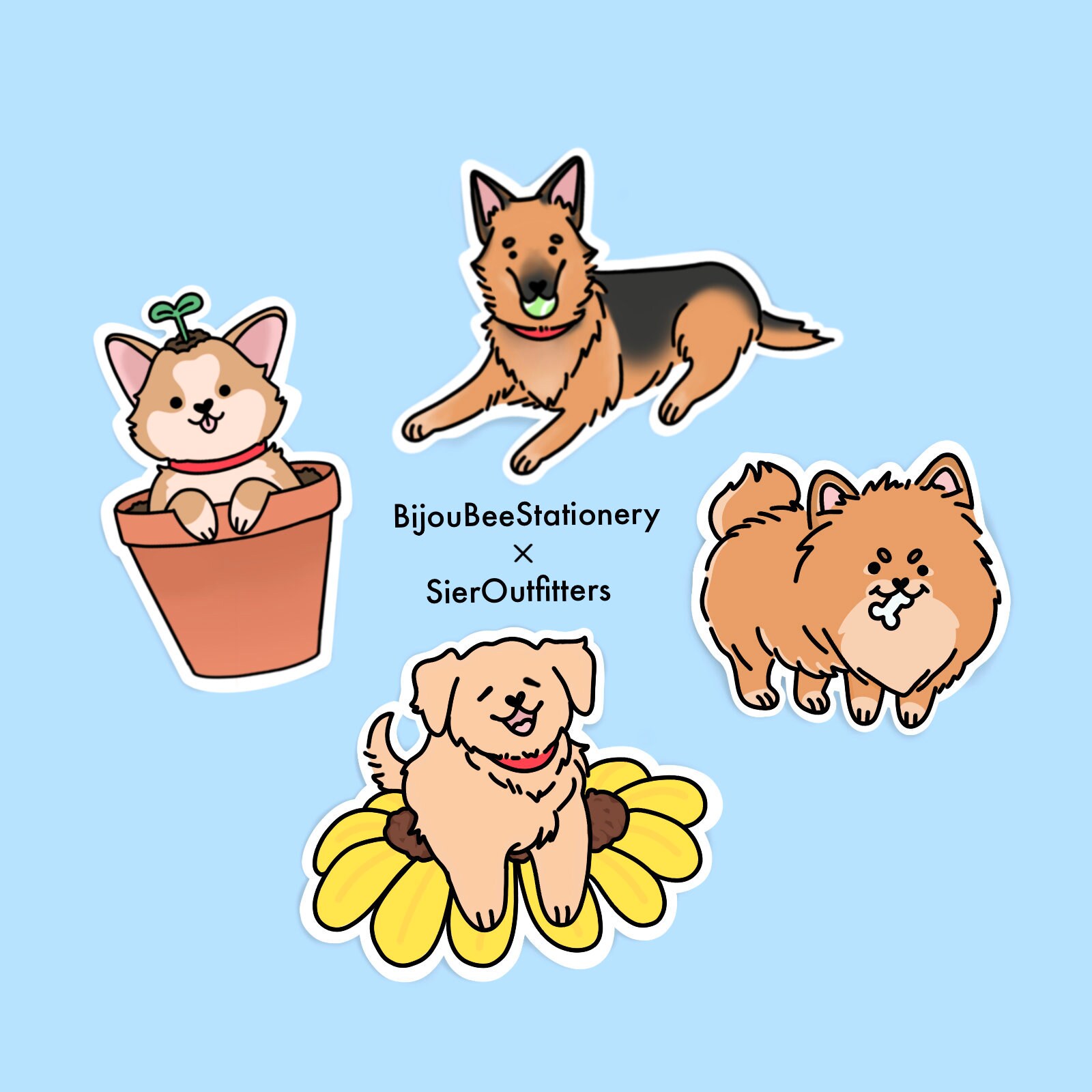 Sunflower Pup Sticker! - Etsy