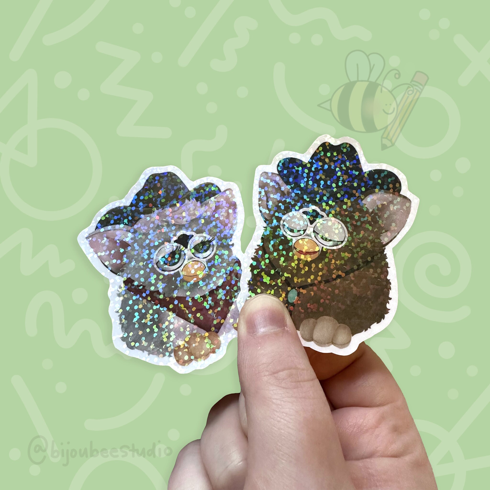 HOLOGRAPHIC Cowboy Furby Sticker Bolo Tie - Etsy