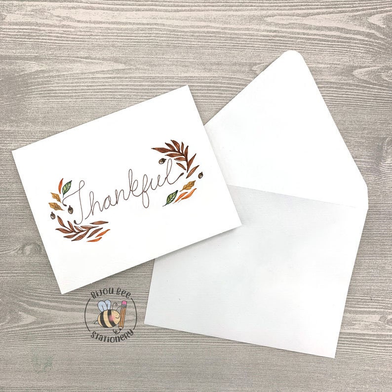 Thankful Thanksgiving Greeting Card - Etsy