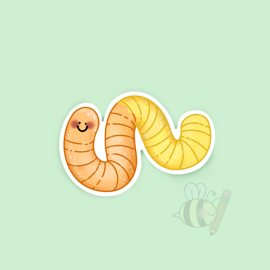 Yellow & Orange Gummy Worm Sticker! - Etsy