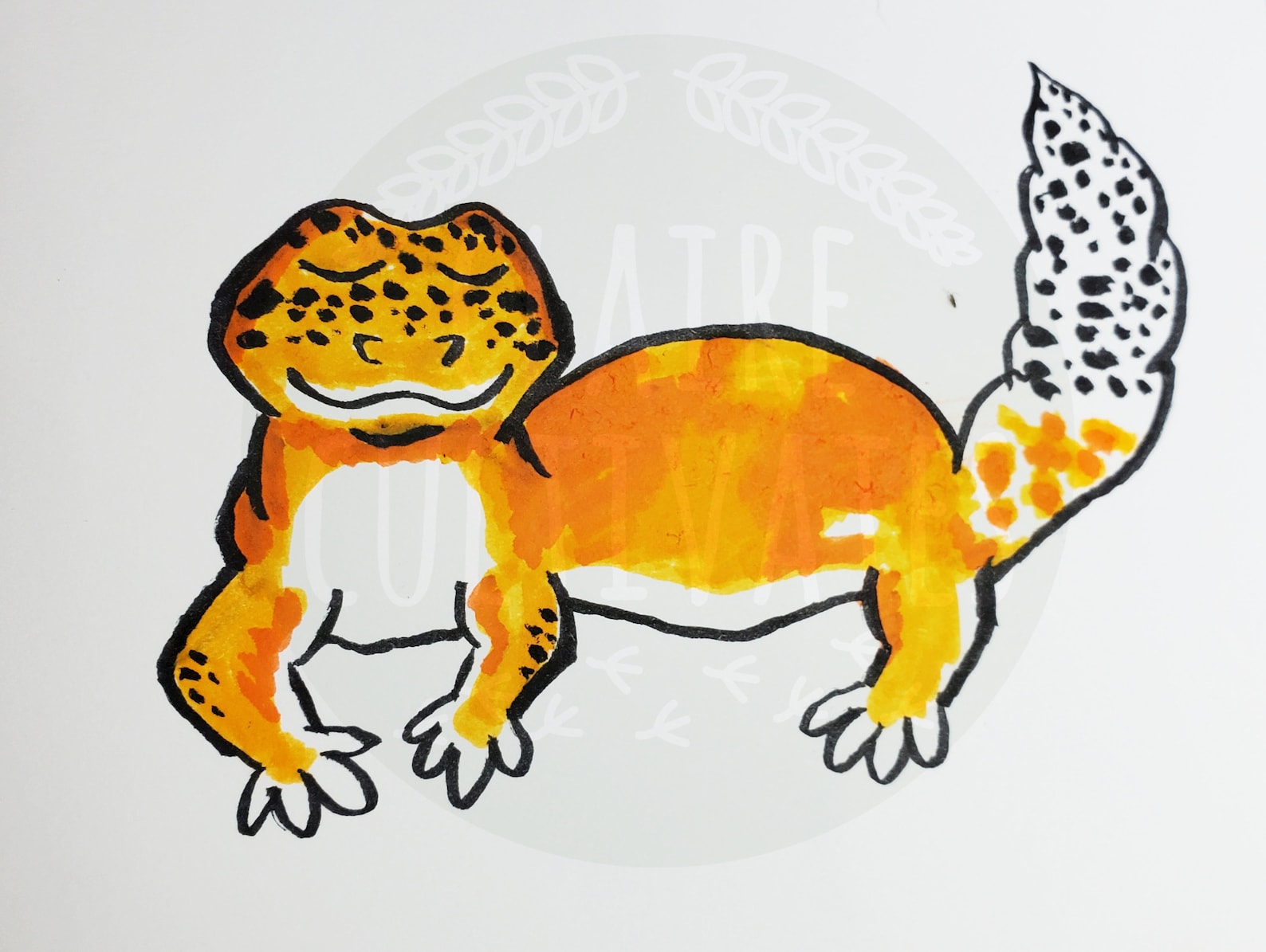 Leopard Gecko Custom Art | Customized Leopard Gecko Brush Painting ...