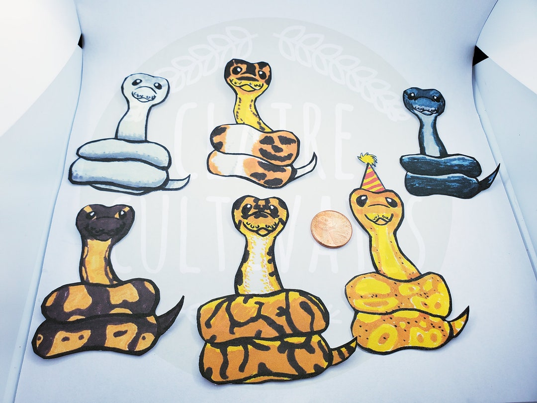 Ball Python Stickers Cute Snake Doodle Stickers Handmade Royal Python ...