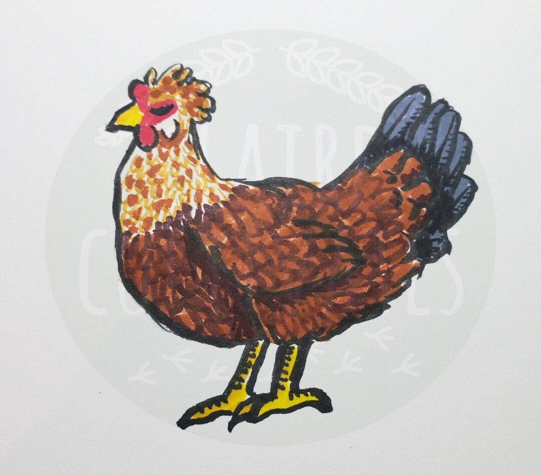 Custom Chicken Portrait | Customized Chicken Brush Painting | Cute ...