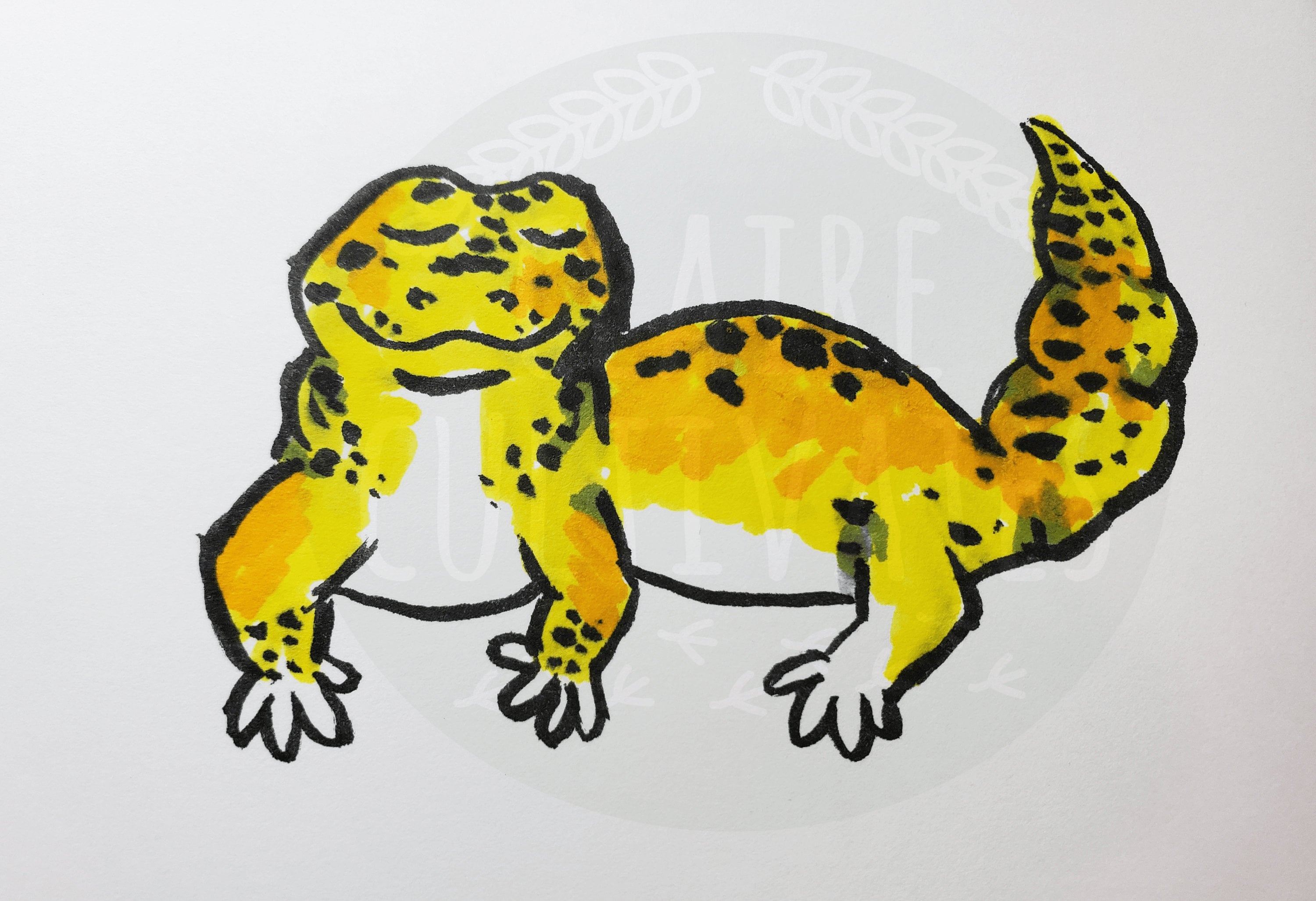 Leopard Gecko Custom Art | Customized Leopard Gecko Brush Painting ...