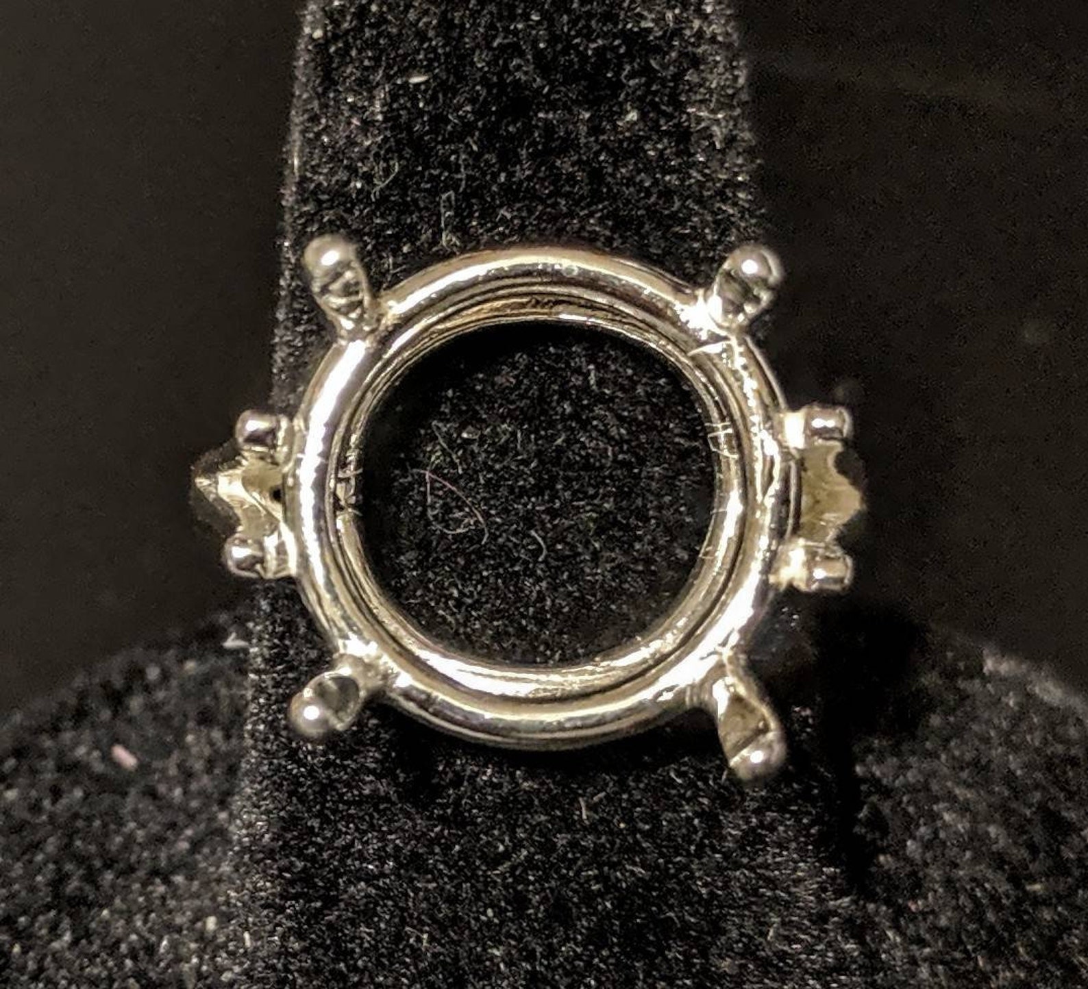 Sterling Silver 9-15mm Round 4 Prong Pre-notched Blank Ring - Etsy
