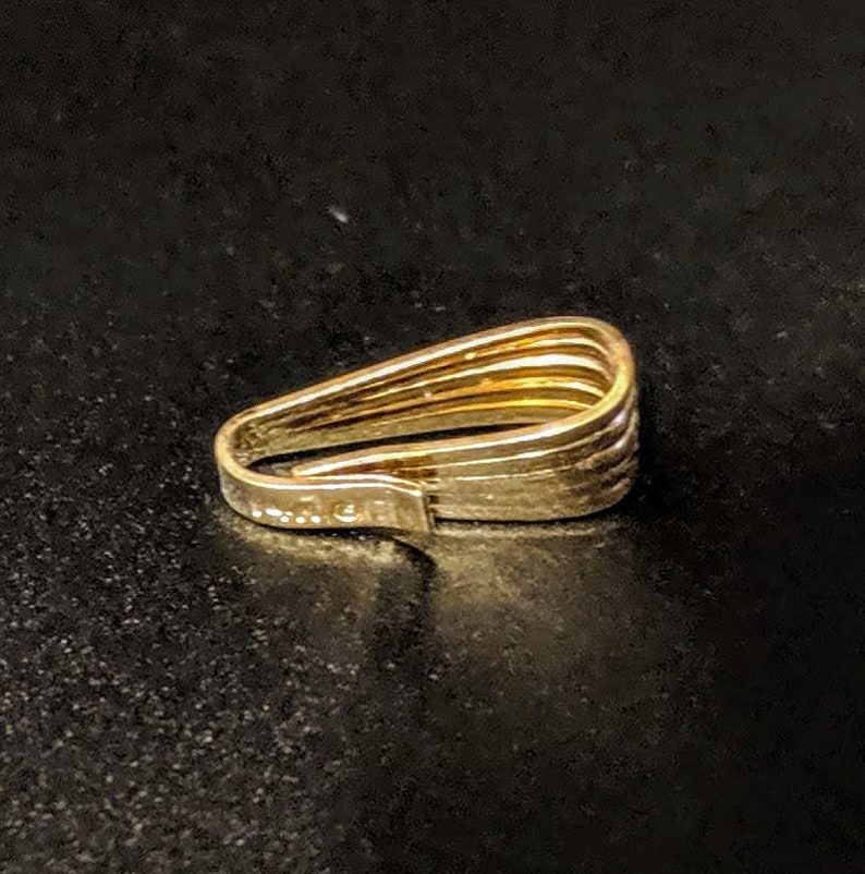 Solid 14kt Yellow Gold Locket Loops Dangle Bail Open Ring | Etsy