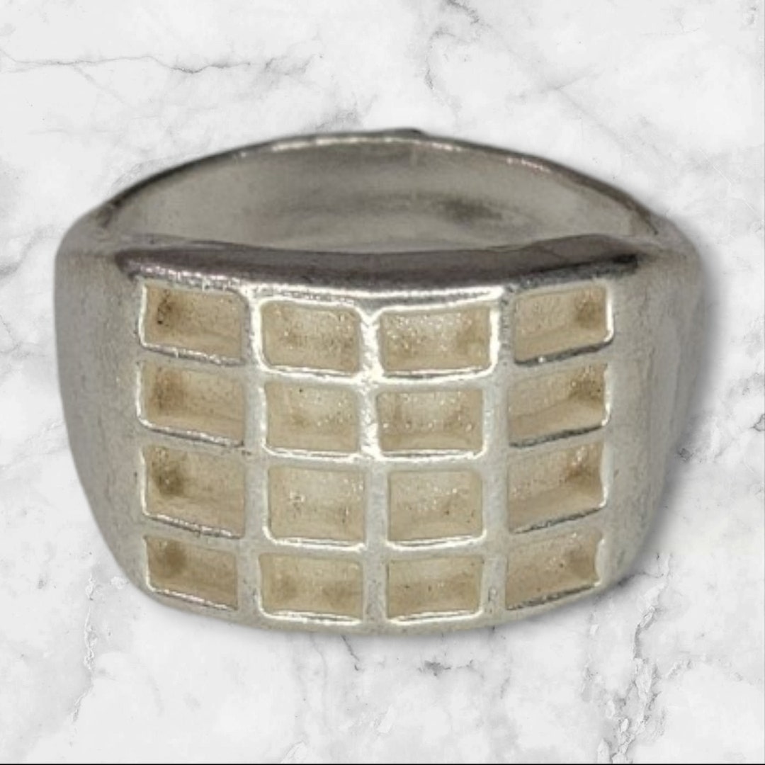 Solid Sterling Silver Inlay Rectangle Blank Setting, Rough Casted, DYI ...