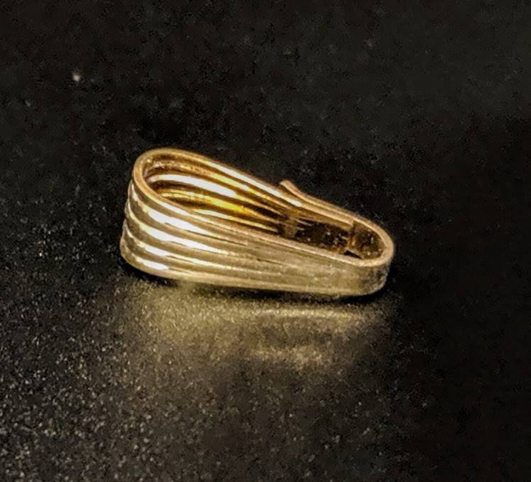 Solid 14kt Yellow Gold Locket Loops Dangle Bail, Open Ring New, Made in ...