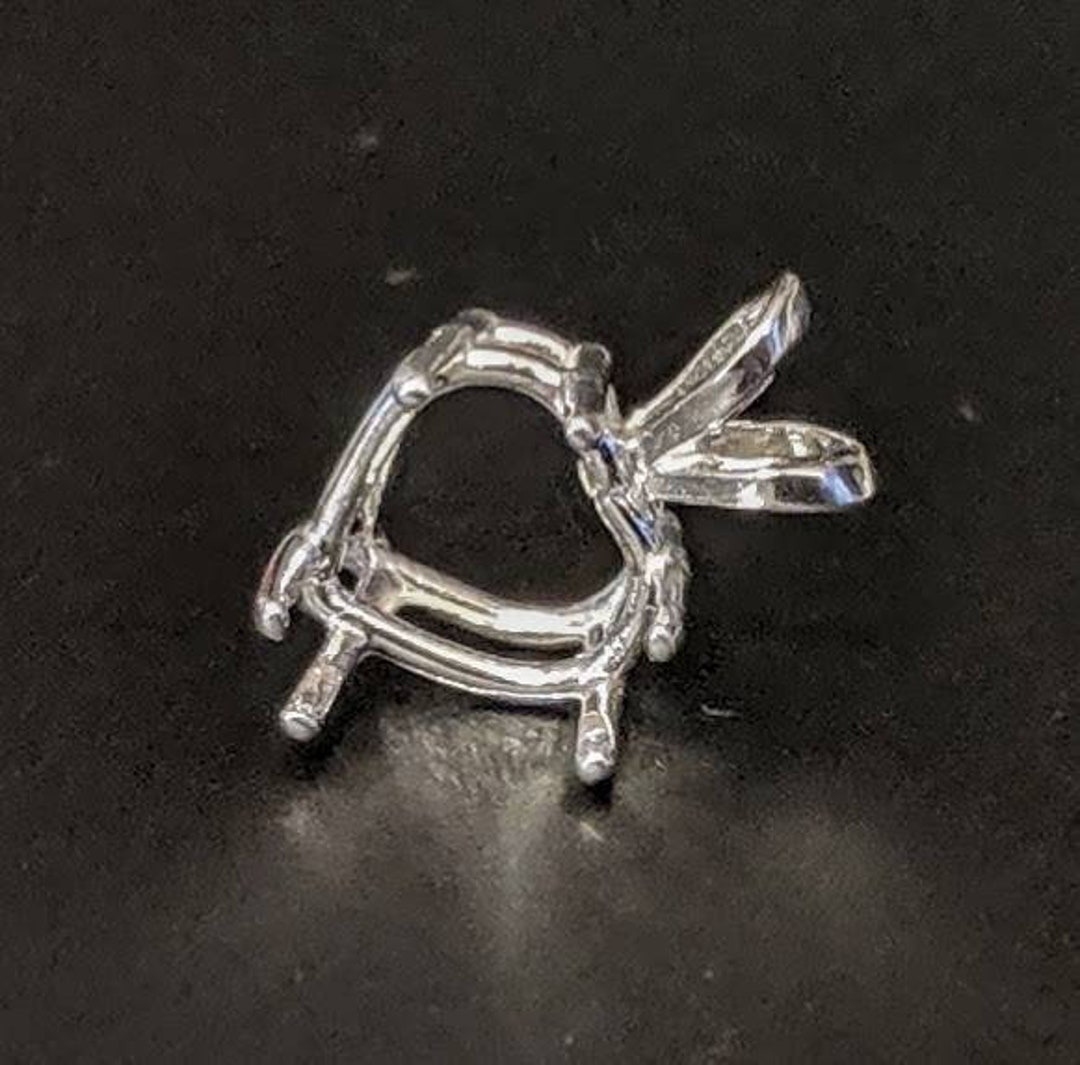 Solid Sterling Silver or 14kt Yellow or White Gold 4-16mm Heart Pendant ...