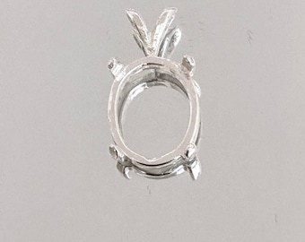 Solid Sterling Silver or 14kt Gold 18x13-30x22 Oval Cameo Cab cabachon ...